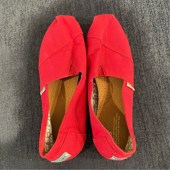 Toms | Shoes | Red Toms Size Womens Worn Only Once Before | Poshmark